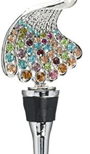 LS Arts Peacock with Stones Bottle Stopper, Multicolor