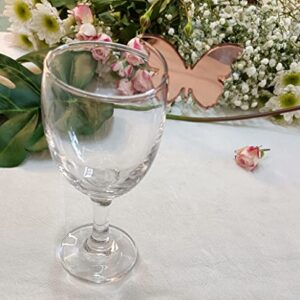 XIAOYUE 20pcs of Acrylic Drink Markers,Mirrored Butterfly Champagne Glass Markers,Blank Wedding Drink Charm,DIY Butterfly Place Names Wedding Favours (Rose Gold Mirror)