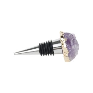 UTALIND Crystal Wine Stopper, Irregular Natural Amethyst Stone Bottle Wine Stopper(Purple)