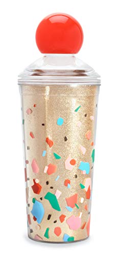 ban.do Glitter Bomb Gold Cocktail Shaker, BPA-Free Drink Mixer Holds 20 Ounces, Confetti