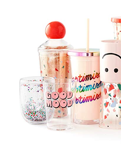 ban.do Glitter Bomb Gold Cocktail Shaker, BPA-Free Drink Mixer Holds 20 Ounces, Confetti