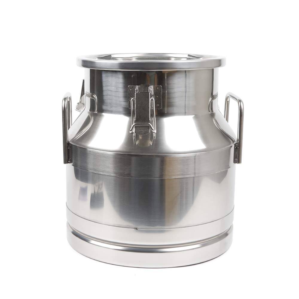 DNYSYSJ Stainless Steel Milk Can Milk Transport Storage Canister Can Milk Bucket Heavy Duty Wine Pail Liquid Storage Silicone Seal (3 Gallon)