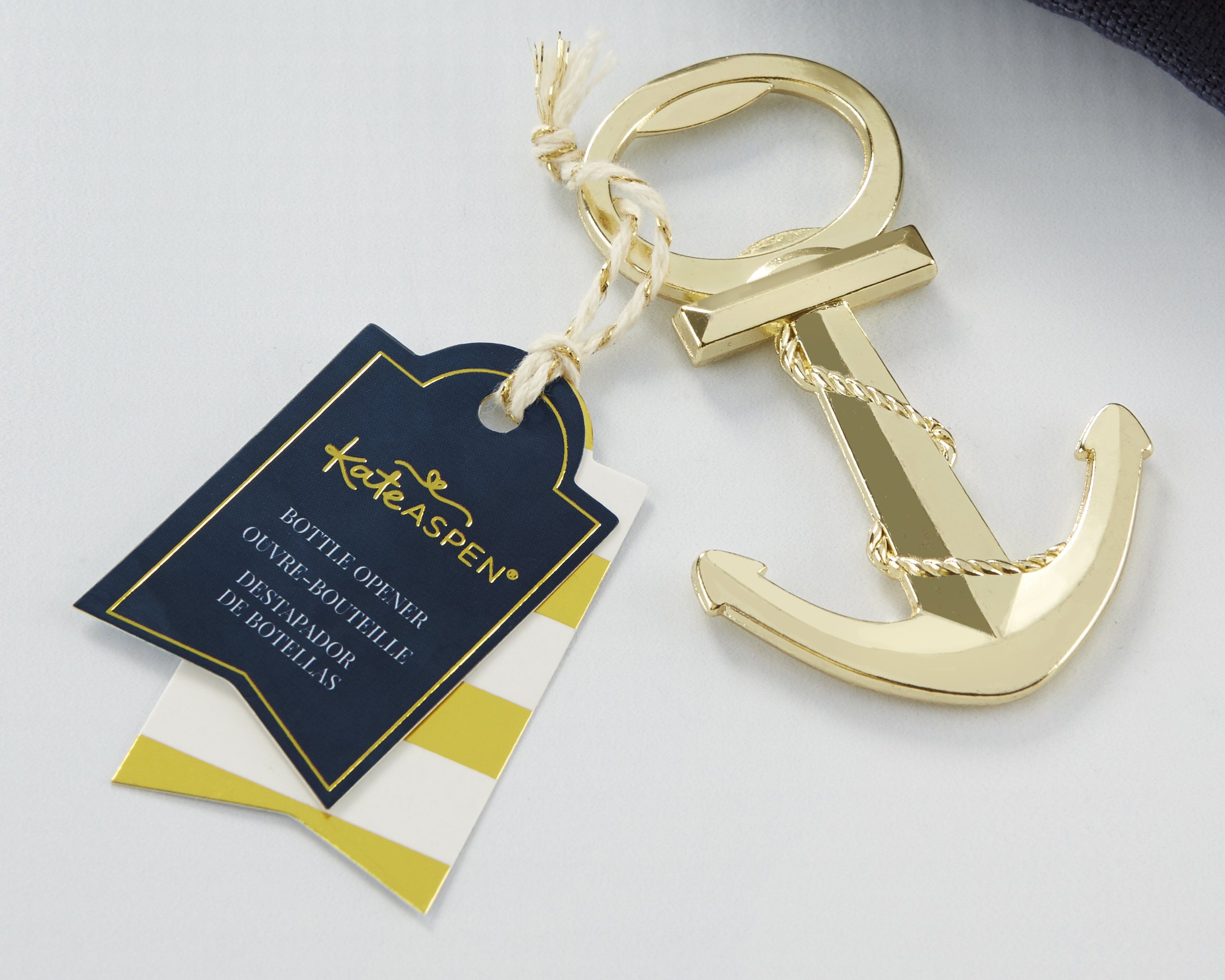 Kate Aspen Anchor | Perfect Party Favor for Nautical Themed Events Bottle Opener, One Size, Gold