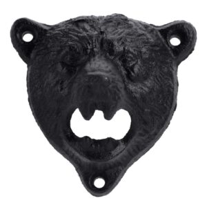 raguso iron opener black bear shape cast iron opener wall mounted beer soda glass bottle cap opener bottle openning tools for kitchen bar restaurant bottleopener