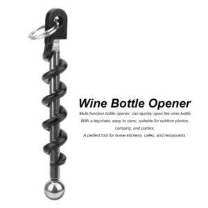 Manual Wine Opener, Stainless Steel Beer Bottle Corkscrew, Mini Keychain Corkscrew Tool for Portable Backpack Camping Kit