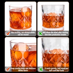 4 Sets Golf Ball Whiskey Chillers Glass Whiskey Rocks with Pouch Chilling Rocks Whiskey Rocks Valentine's Day Gift Set for Men Reusable Bourbon Balls for Chilling Bar Accessories (1.97 Inch)