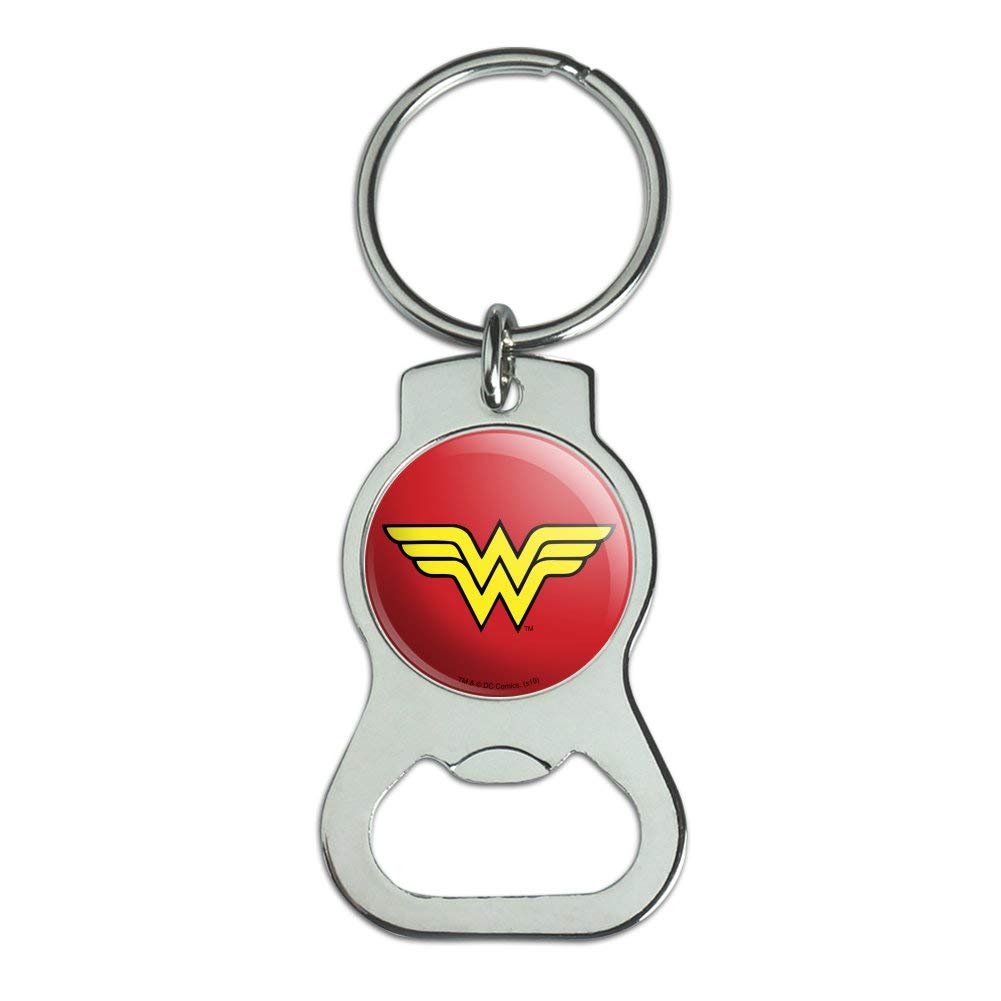 GRAPHICS & MORE Wonder Woman Classic Logo Keychain with Bottle Cap Opener