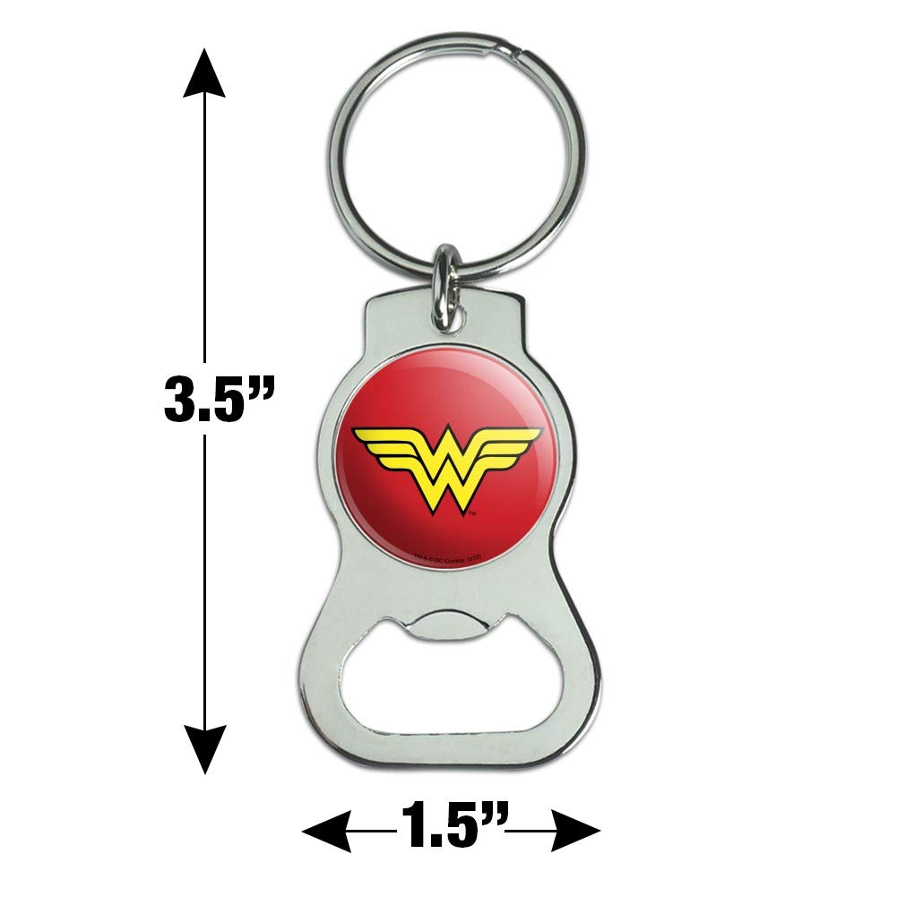 GRAPHICS & MORE Wonder Woman Classic Logo Keychain with Bottle Cap Opener