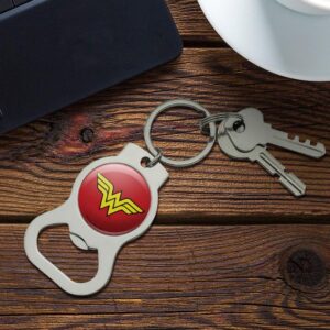 GRAPHICS & MORE Wonder Woman Classic Logo Keychain with Bottle Cap Opener