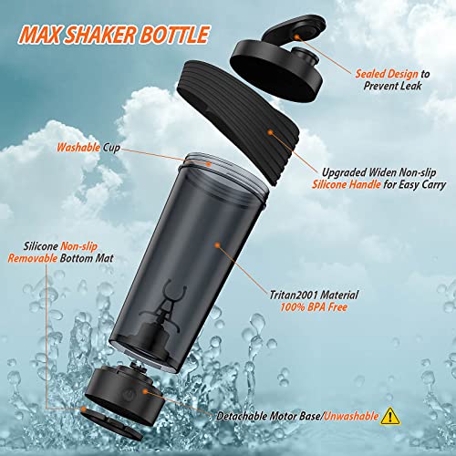 28oz Electric Protein Shaker Bottles, USB Rechargeable Protein Shaker for Protein Mixes Pre Workout Supplement Blender Shaker Protein Bottles Portable Gym Water Bottle Mixer Cup for Coffee Chocolate