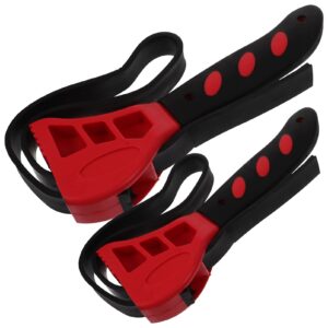 strap wrench bottle opener adjustable strap bottle opener jar openers tool 2pcs (red)