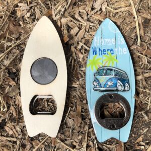 Beer Bottle Cap Opener , Set of 2 Surfboard Decorative Bottle Shape Beer Openers Beer Gift for Surfer Men Women