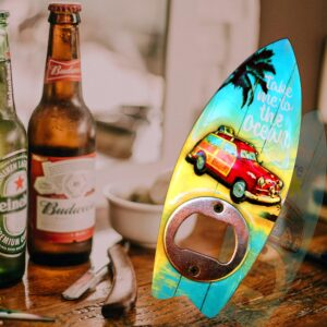 Beer Bottle Cap Opener , Set of 2 Surfboard Decorative Bottle Shape Beer Openers Beer Gift for Surfer Men Women