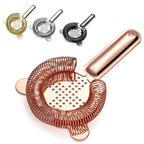 Cocktail Strainer,hawthorne strainer,Stainless Steel Bar Strainer, Bar Tool Drink Strainer with 100 Wire Spring for Professional Bartenders and Mixologists Professional for Bar Restaurant Home