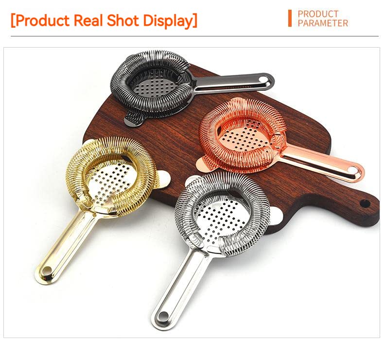 Cocktail Strainer,hawthorne strainer,Stainless Steel Bar Strainer, Bar Tool Drink Strainer with 100 Wire Spring for Professional Bartenders and Mixologists Professional for Bar Restaurant Home