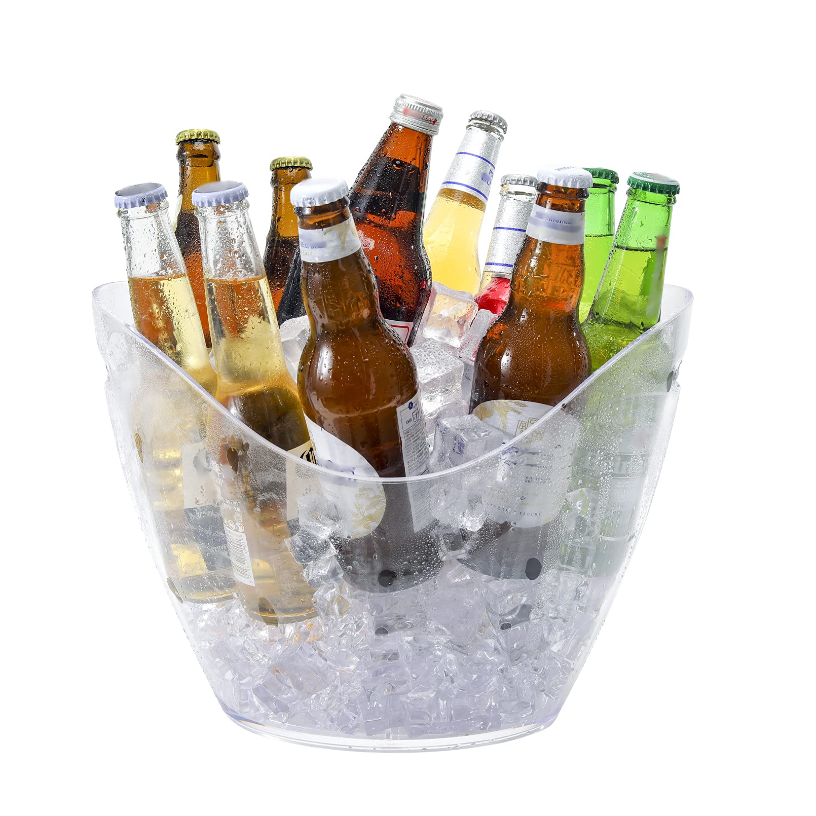 8L Large Ice Buckets Clear Acrylic Drink Bucket Beverage Tub Wine Champagne Bucket for Parties and Home Bar