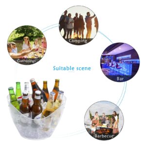 8L Large Ice Buckets Clear Acrylic Drink Bucket Beverage Tub Wine Champagne Bucket for Parties and Home Bar