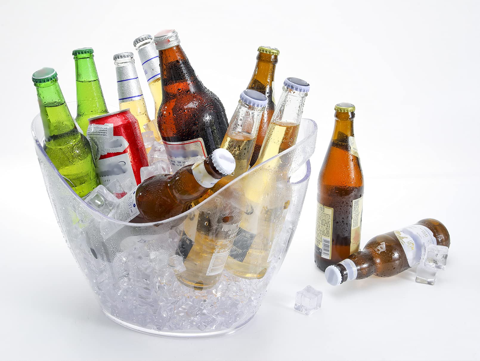 8L Large Ice Buckets Clear Acrylic Drink Bucket Beverage Tub Wine Champagne Bucket for Parties and Home Bar