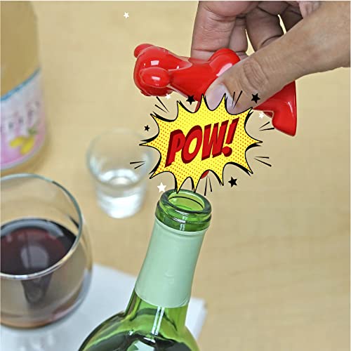 Happy Man Bottle Stopper, Corkscrew and Bottle Opener Set of 3