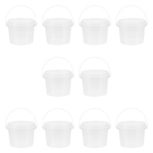 nuobesty 10pcs transparent mini storage bucket party favor cans paint can containers candy bucket with lid handles beach toy pails 300ml for christmas party favors