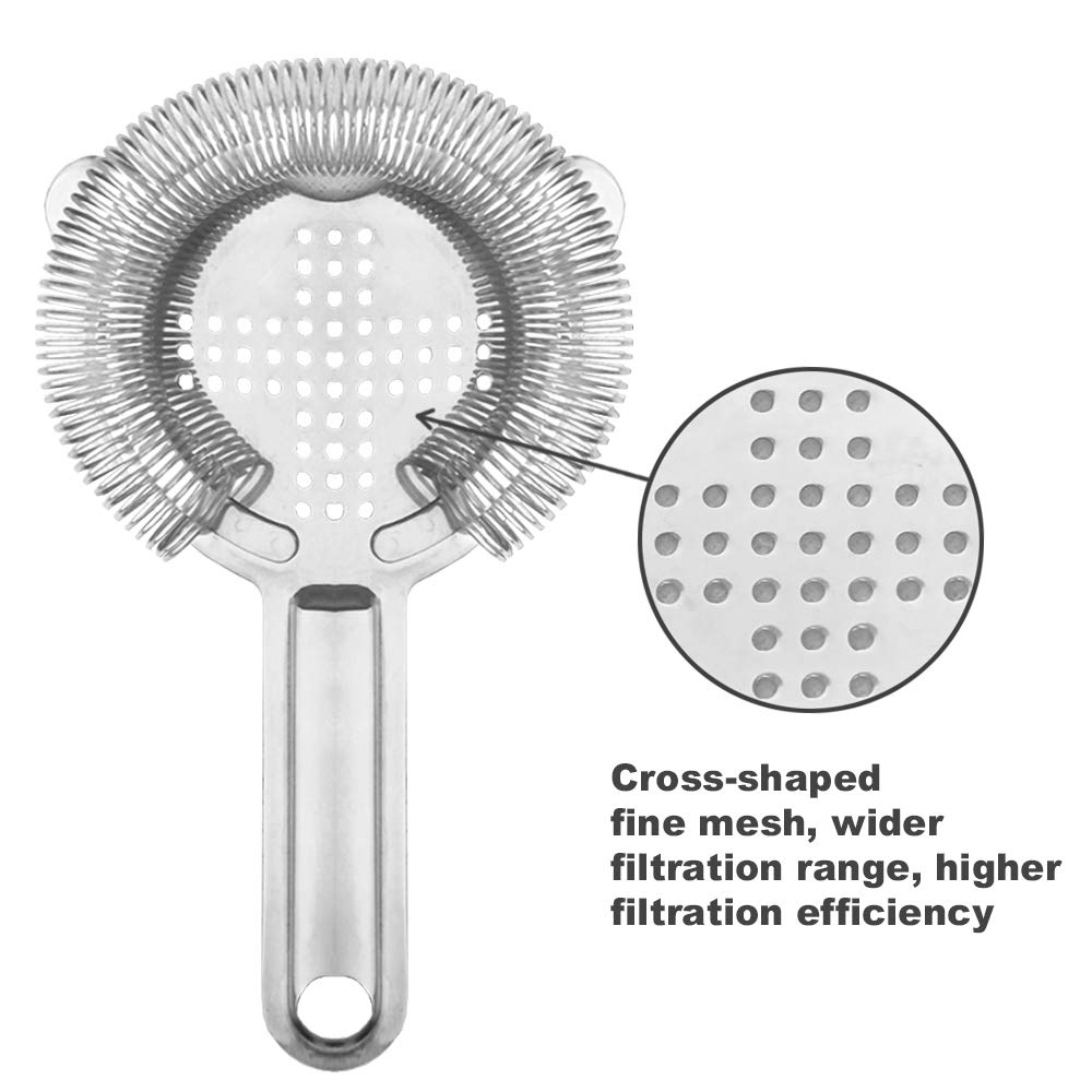 Hawthorne and Julep Cocktail Strainer Set - Stainless Steel Bar Strainer for Bartending, Bar Tool Drink Strainer for Bartenders and Mixologists