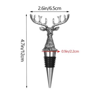 Wine Bottle Stopper Airtight Seal-Decorative Deer Stainless Steel Antlers Animal Elk Black Bottle Topper for Wine &Beverage Plug