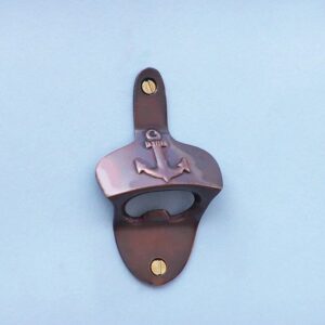 Hampton Nautical MC-2101AC Antique Copper Wall Mounted Anchor Bottle Opener 3" Nautical Home Decoration