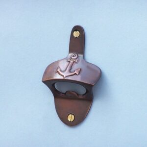 Hampton Nautical MC-2101AC Antique Copper Wall Mounted Anchor Bottle Opener 3" Nautical Home Decoration