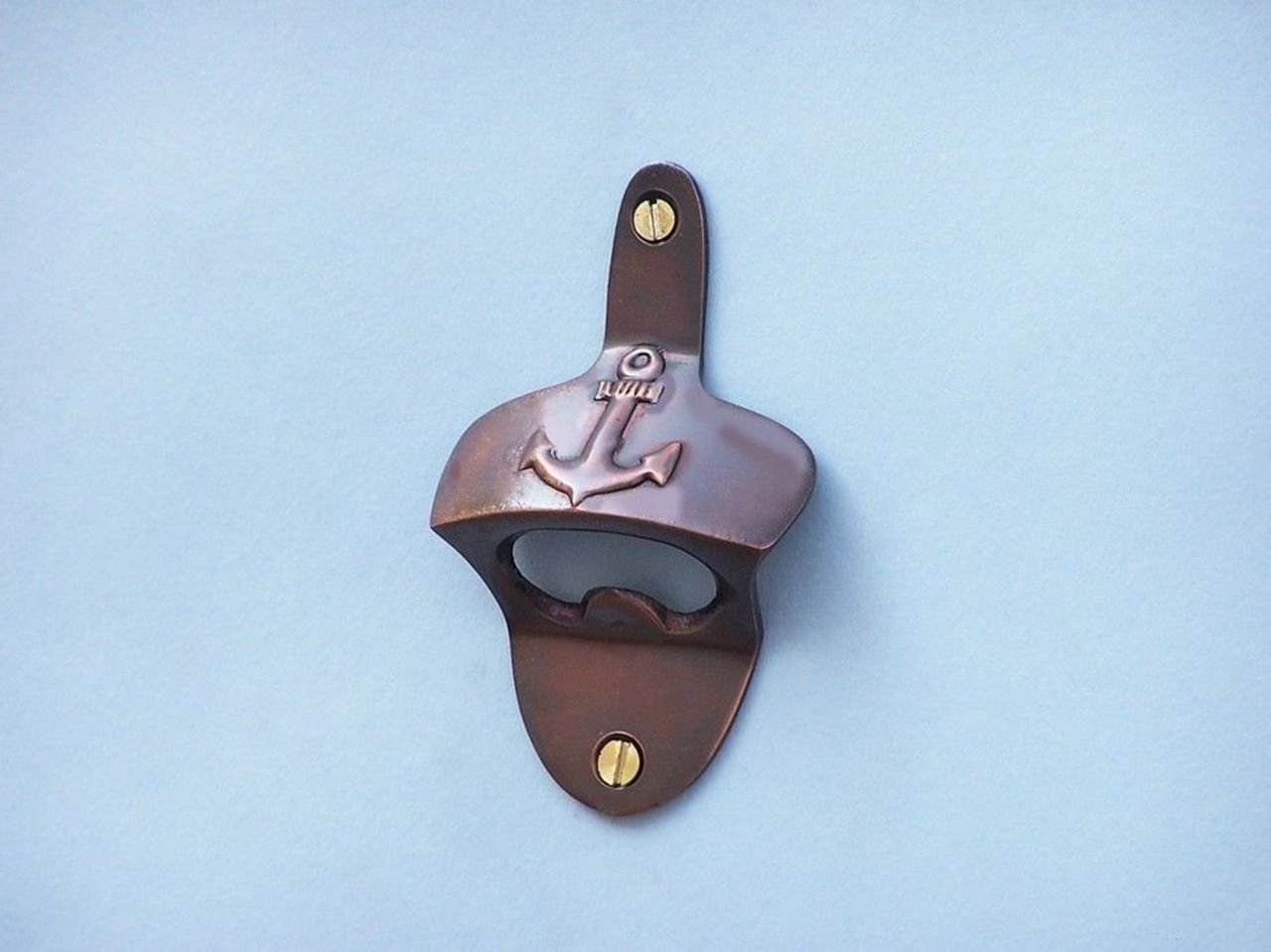 Hampton Nautical MC-2101AC Antique Copper Wall Mounted Anchor Bottle Opener 3" Nautical Home Decoration