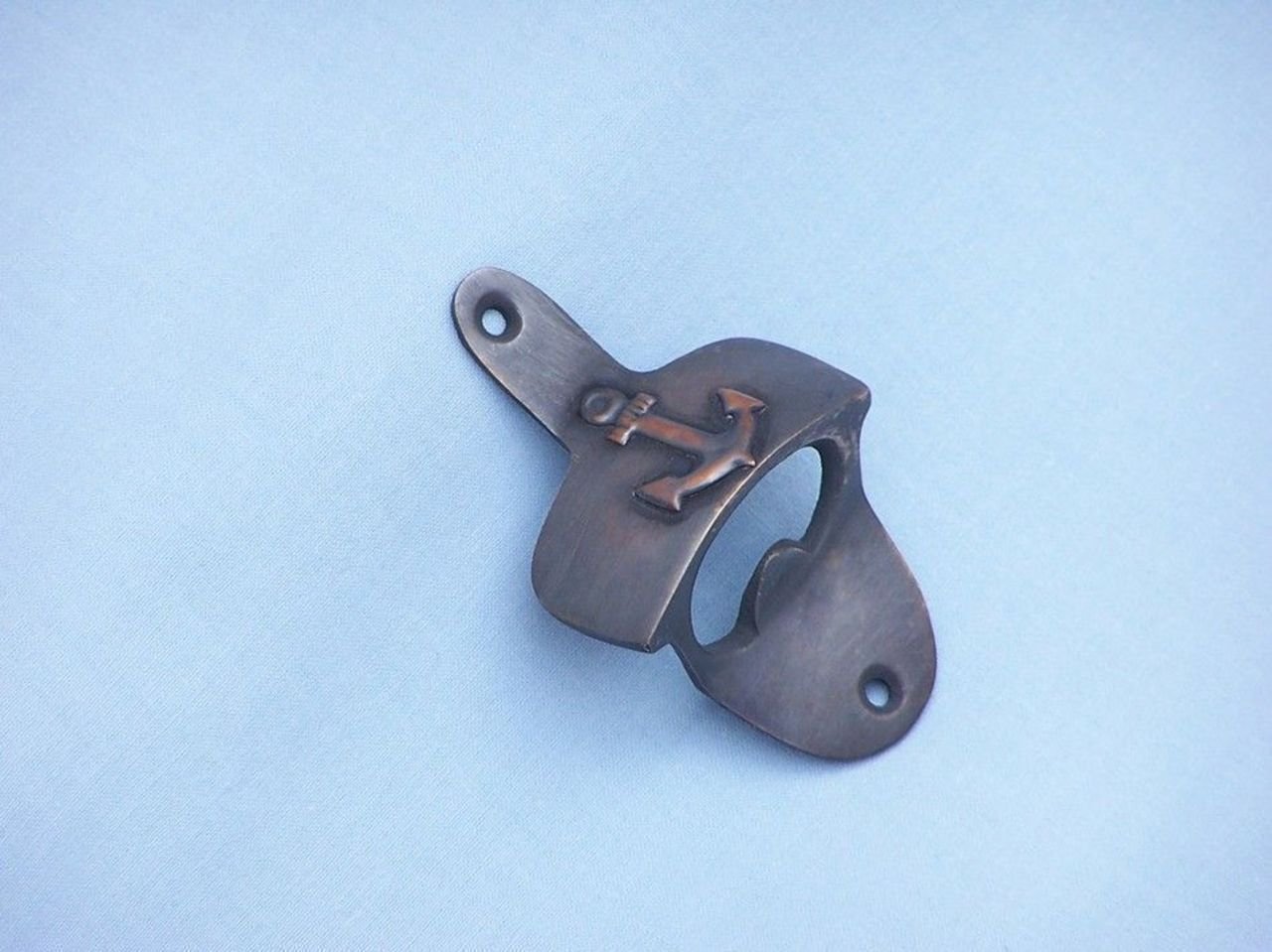 Hampton Nautical MC-2101AC Antique Copper Wall Mounted Anchor Bottle Opener 3" Nautical Home Decoration