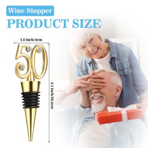 15 Pieces 50th Wine Stopper for 50th Birthday Party Favors Wedding Anniversary Souvenirs Gift Decorations for Guests