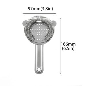 DGHAOP Cocktail Strainer Ice Cube Filter Stainless Steel Bar Strainers Cocktail Professional Bar Tools