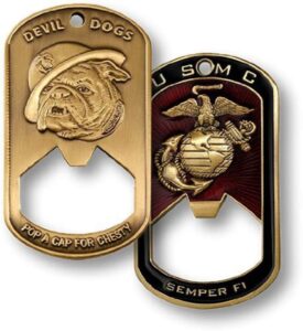 u.s. marine corps semper fi devil dogs dog tag bottle opener