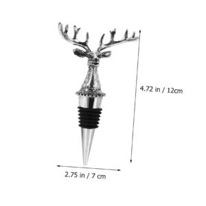 Gogogmee 1 Pc Deer Head Wine Bottle Stopper Wine Saver Pump Antler Shape Bottle Cap Holiday Wine Christmas Wine Stoppers Wine Bottle Pump Stopper Stocking Stuffers Metal Alloy Animal