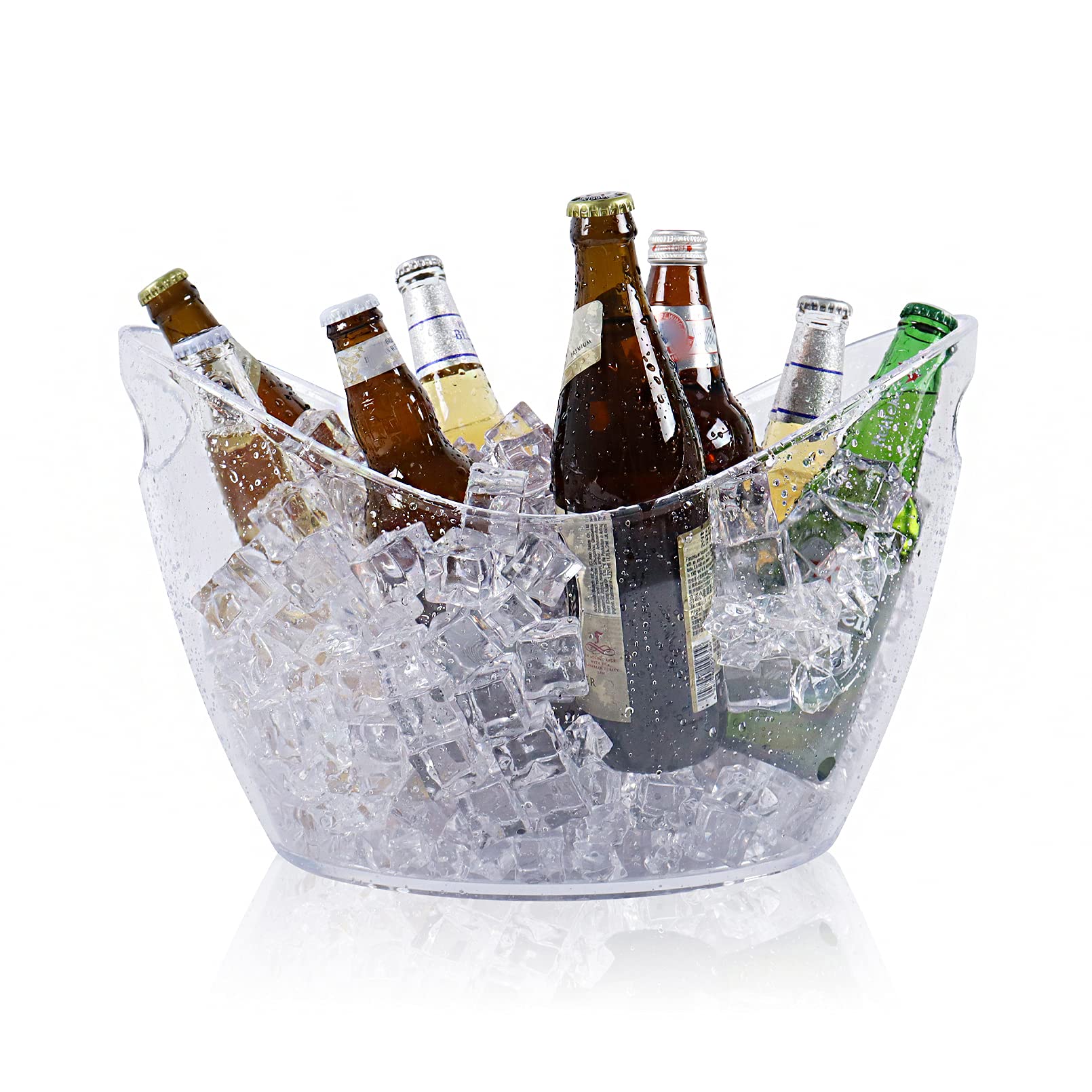 12L Ice Beverage Tub Large Drink Bucket Clear Acrylic Ice Bucket Wine Champagne Bucket for Parties Barbecues Picnics