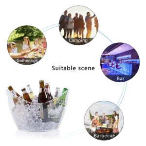 12L Ice Beverage Tub Large Drink Bucket Clear Acrylic Ice Bucket Wine Champagne Bucket for Parties Barbecues Picnics