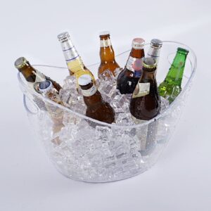 12L Ice Beverage Tub Large Drink Bucket Clear Acrylic Ice Bucket Wine Champagne Bucket for Parties Barbecues Picnics