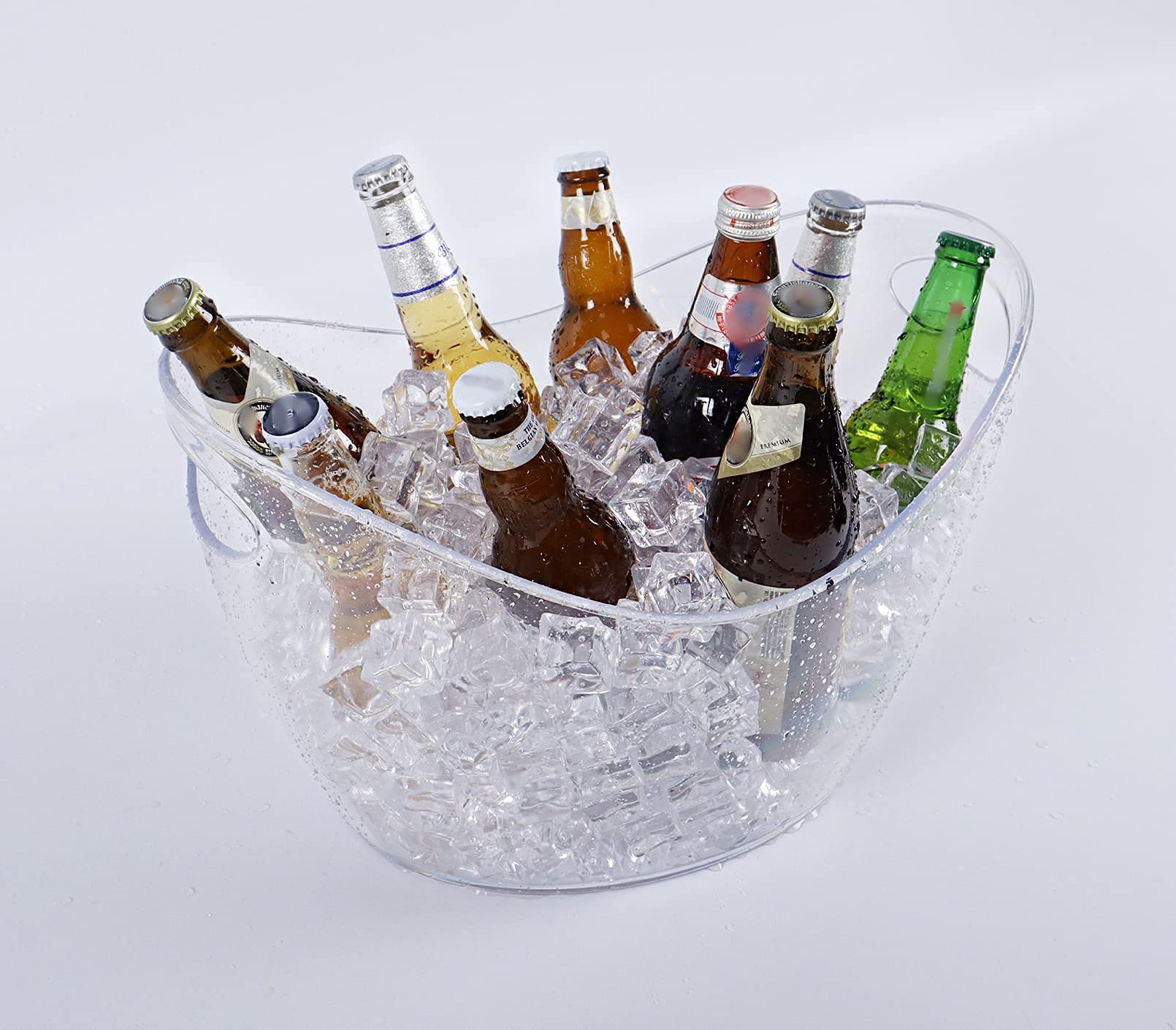 12L Ice Beverage Tub Large Drink Bucket Clear Acrylic Ice Bucket Wine Champagne Bucket for Parties Barbecues Picnics