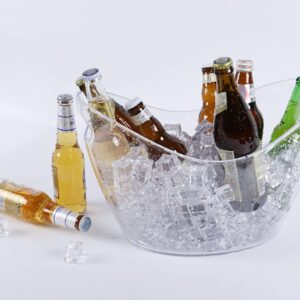 12L Ice Beverage Tub Large Drink Bucket Clear Acrylic Ice Bucket Wine Champagne Bucket for Parties Barbecues Picnics