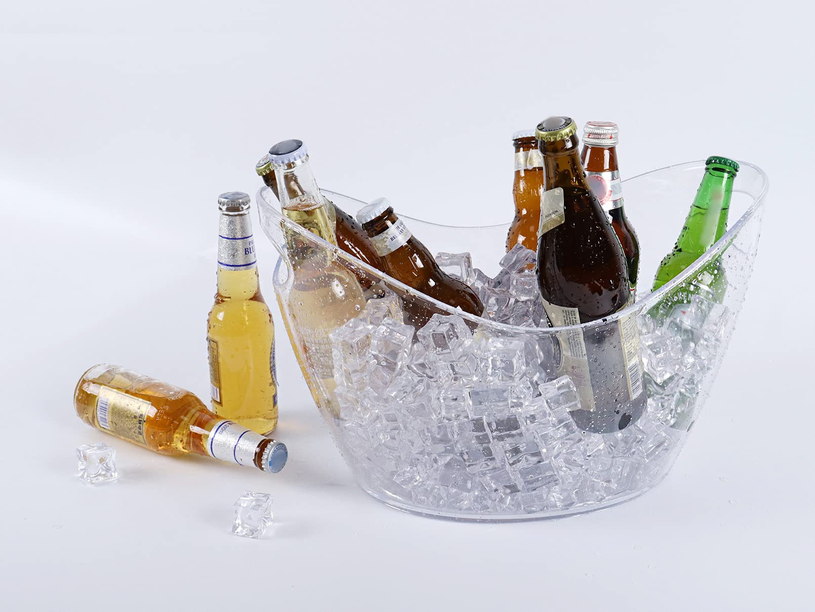 12L Ice Beverage Tub Large Drink Bucket Clear Acrylic Ice Bucket Wine Champagne Bucket for Parties Barbecues Picnics