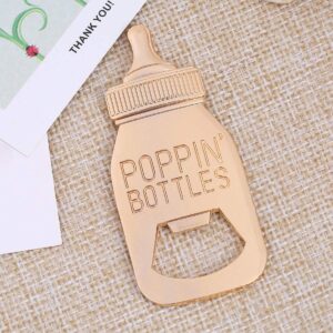 Pack of 36 Baby Shower Favors for Guest Supplies Poppin Bottle Bottle Opener Baby Shower Favor for Boy Baby Shower Souvenirs Decorations by WeddParty (Blue, 36)