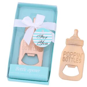 Pack of 36 Baby Shower Favors for Guest Supplies Poppin Bottle Bottle Opener Baby Shower Favor for Boy Baby Shower Souvenirs Decorations by WeddParty (Blue, 36)