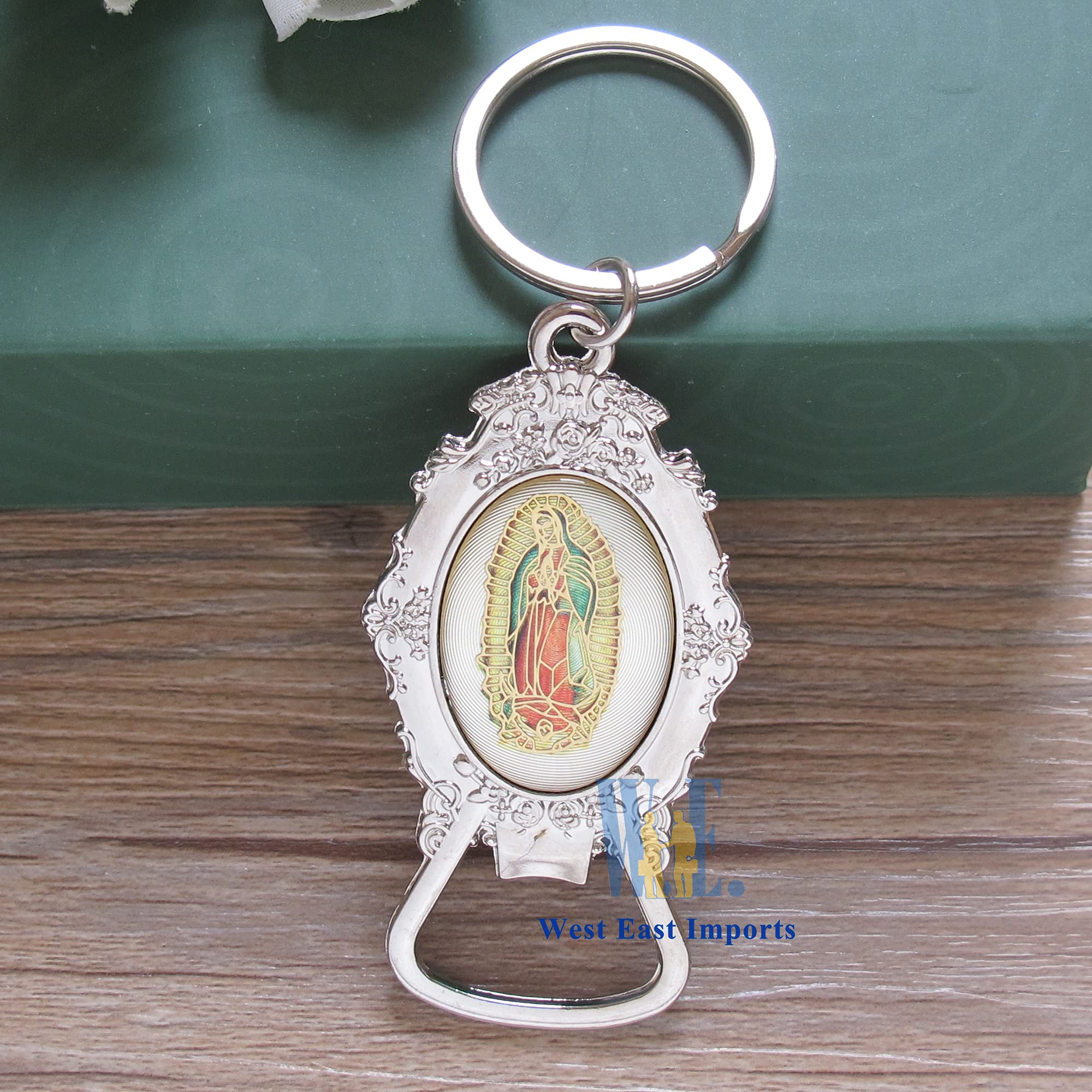 12 Pcs Our Lady of Guadalupe Bottle Opener Keychain Baptism Favor First Communion Gift Recuerdos de Bautizo