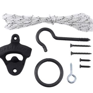 Iparts DIY Hook and Ring Game Hardware Set with Wall Mount Bottle Opener