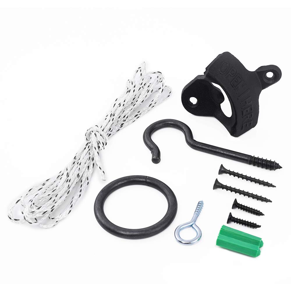 Iparts DIY Hook and Ring Game Hardware Set with Wall Mount Bottle Opener