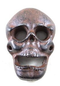 cast iron wall mounted skull bottle opener