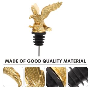 Hemoton Wine Pourer Spout Alloy Eagle Wine Bottle Stopper Liquor Pourers Animal Wine Aerator Wine Purifier Gifts for Christmas New Year Golden