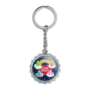 care bears classic logo group keychain chrome plated metal pop cap bottle opener