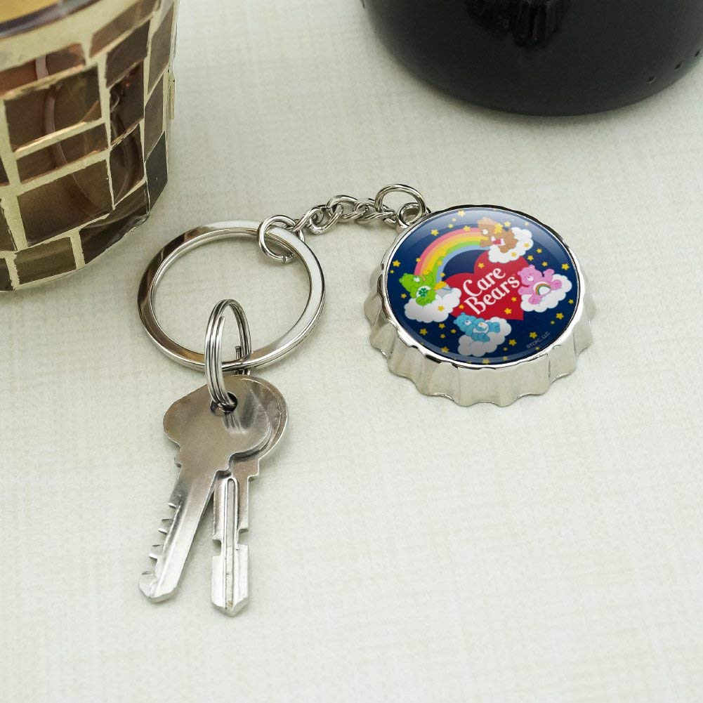 Care Bears Classic Logo Group Keychain Chrome Plated Metal Pop Cap Bottle Opener