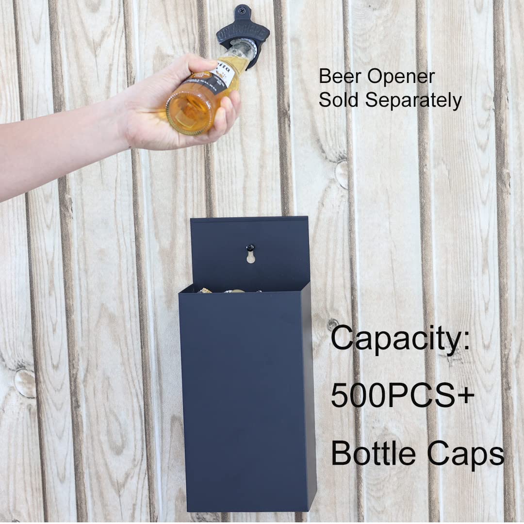 Jumiok Black Large Beer Bottle Cap Catcher Wall Mounted Stainless Steel Collector Big 13 Inch